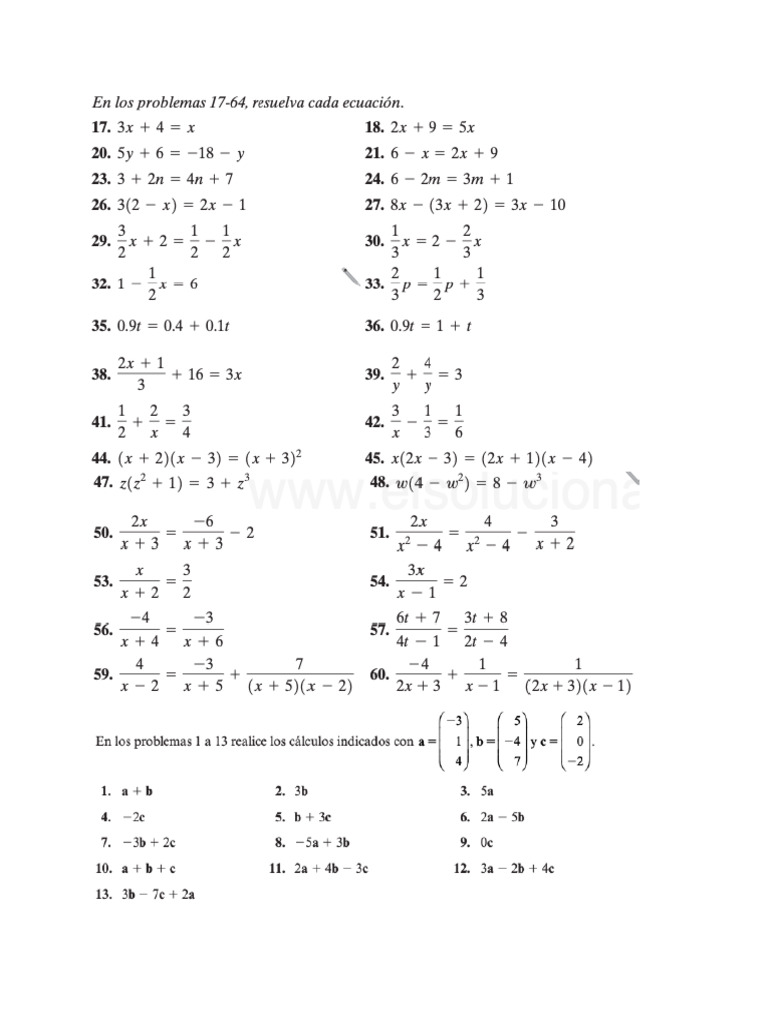 U2 Algebra Lineal Problemario | PDF