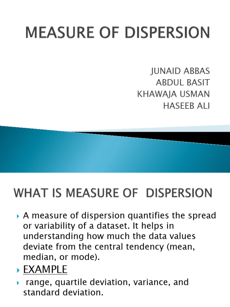 MEASURE OF DISPERSION | PDF | Quartile | Coefficient Of Variation