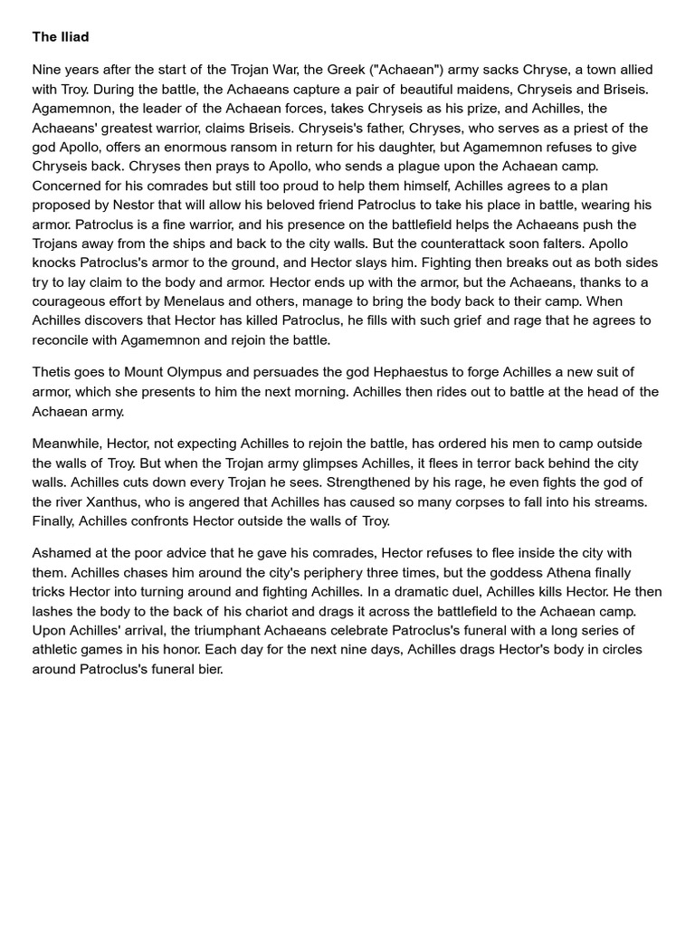 The Iliad | PDF | Hector | Achilles