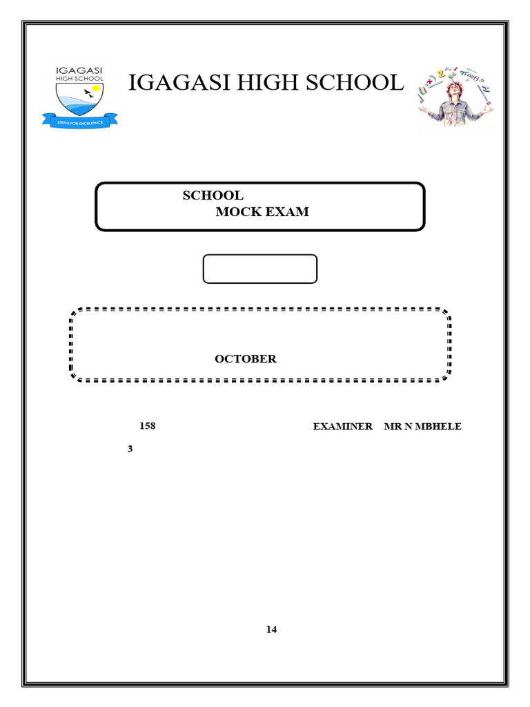 Grade 11 Paper 2 Mock Exam 2024 | PDF | Circle | Perpendicular
