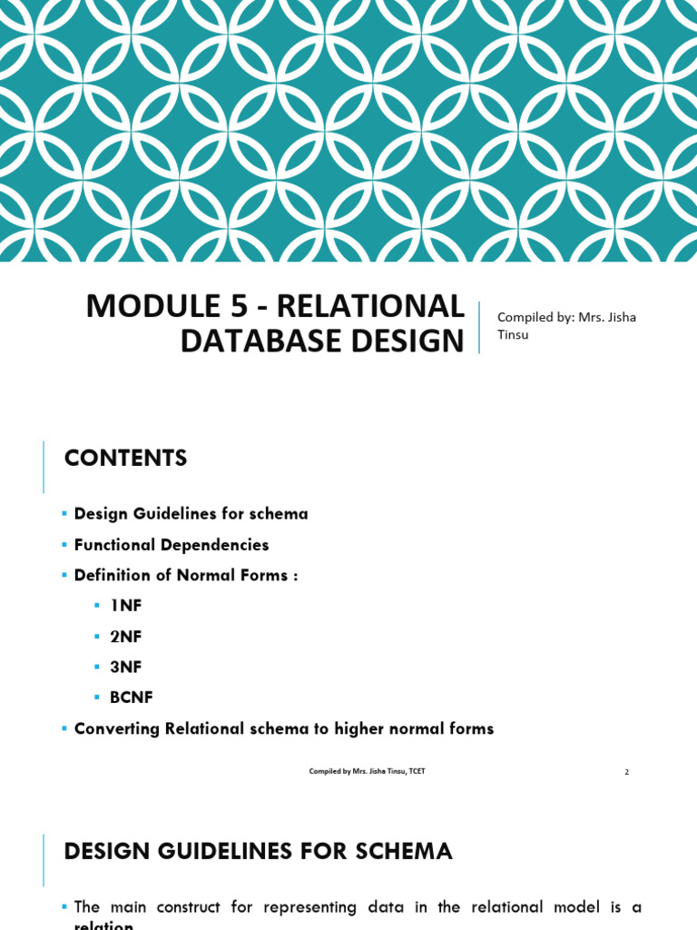 Module 5 - Relational Database Design-JT-HP 2 | PDF | Relational Model | Data
