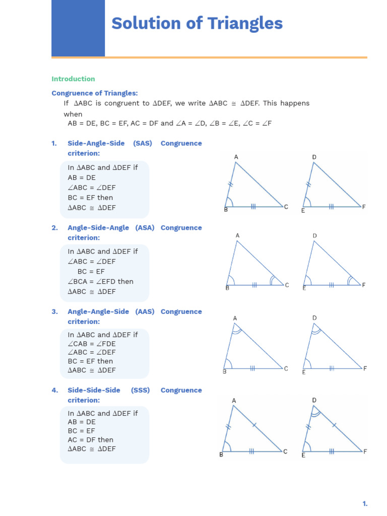 UA-010 - Solution of Triangles - Lecture Notes | PDF | Triangle ...