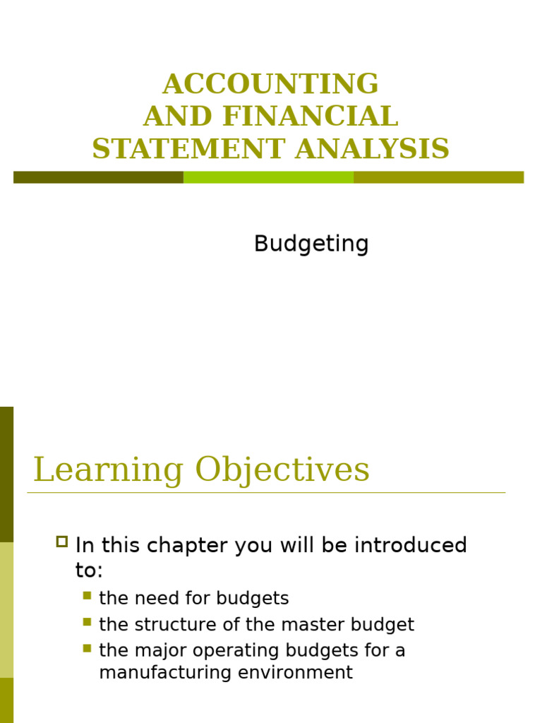Chapter 7-Cash Budget-Rut Gon | PDF | Budget | Labour Economics