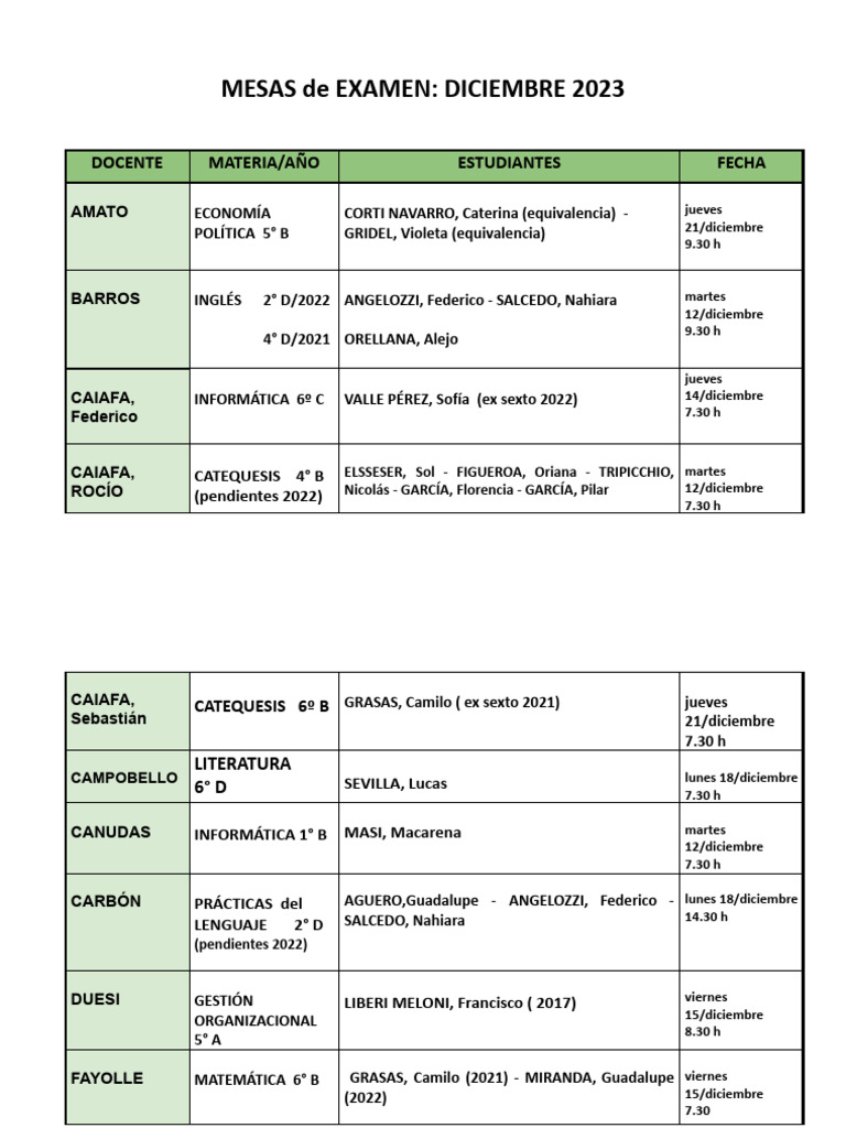 Cronograma Dic 2023 2 | PDF