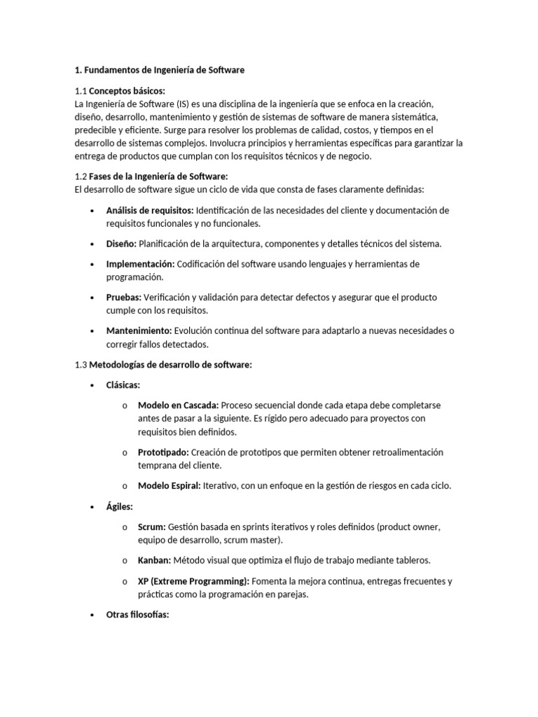 resumen de todo fundamentos de ing. software | PDF | Software ...