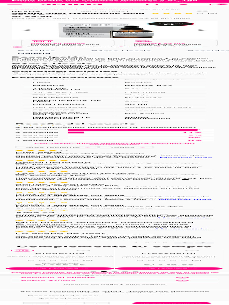 REVOX Serum Just Hyaluronic Acid 30ml - Aruma | PDF