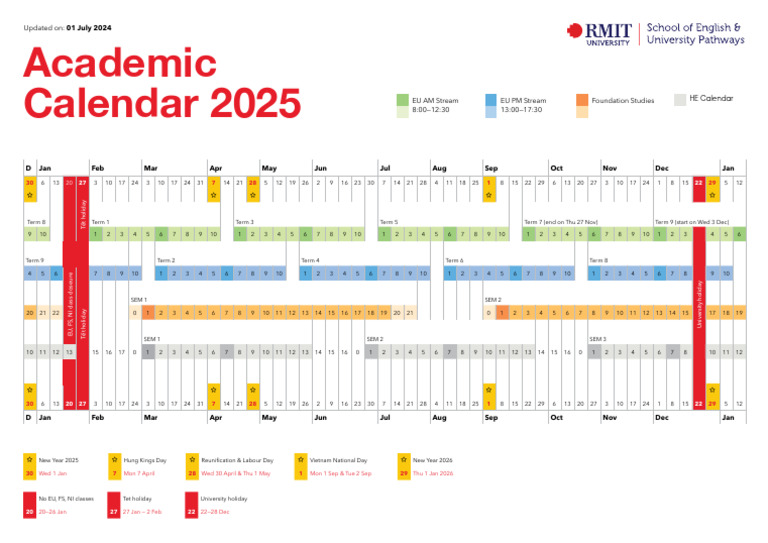 Academic Calendar 2025 Overview | PDF | Observances Set | Secular Holidays