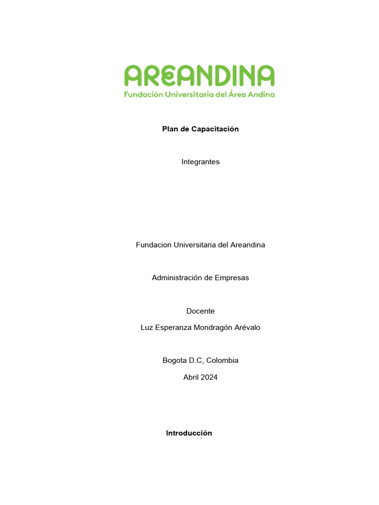 Eje 4 - Administración Del Capital Intelectual - Plan de Capacitación ...