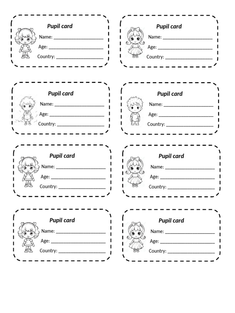 Student Information Cards | PDF