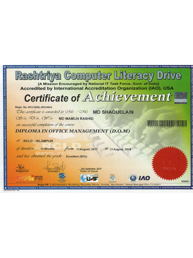 RCLD Certificate | PDF