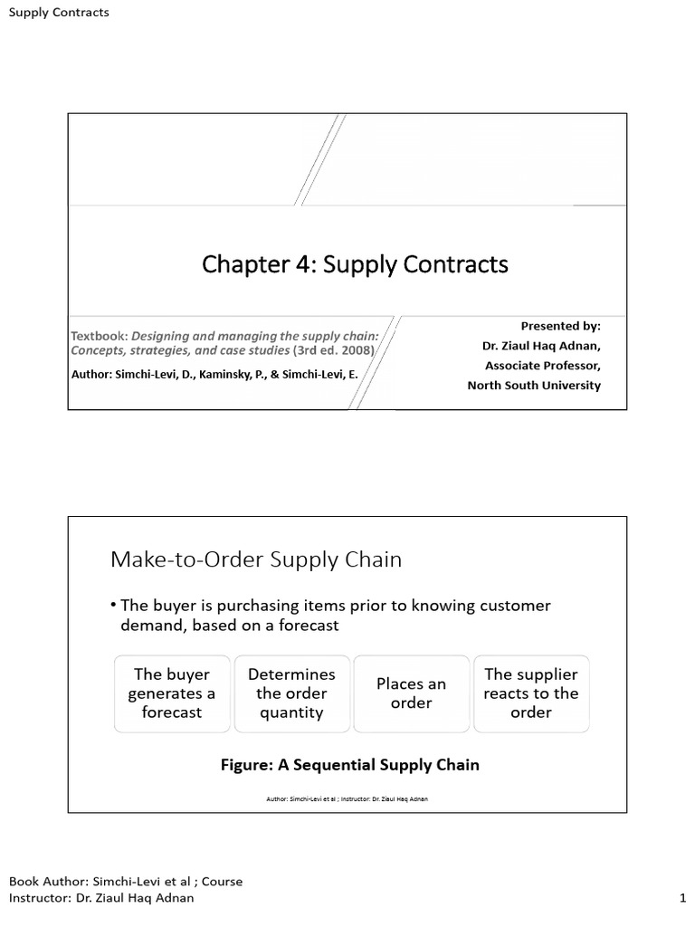 Ch4 Supply Contracts SimchiLevi Handout | PDF | Demand | Profit (Economics) Ch4 Supply Contracts SimchiLevi Handout | PDF | Demand | Profit (Economics)