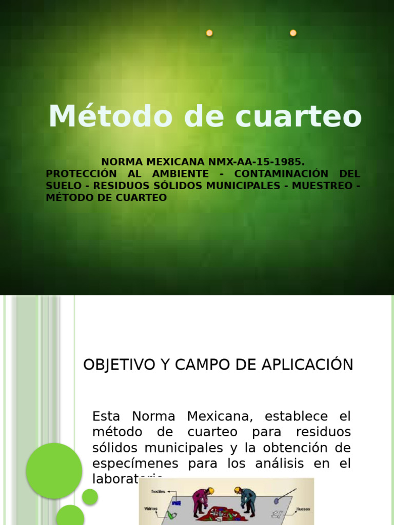NMX AA 15 Metodo de Cuarteo | PDF | Residuos | Laboratorios