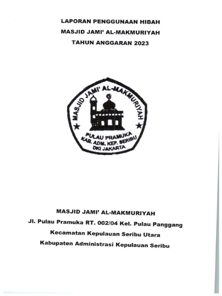 Contoh LPJ Hibah | PDF