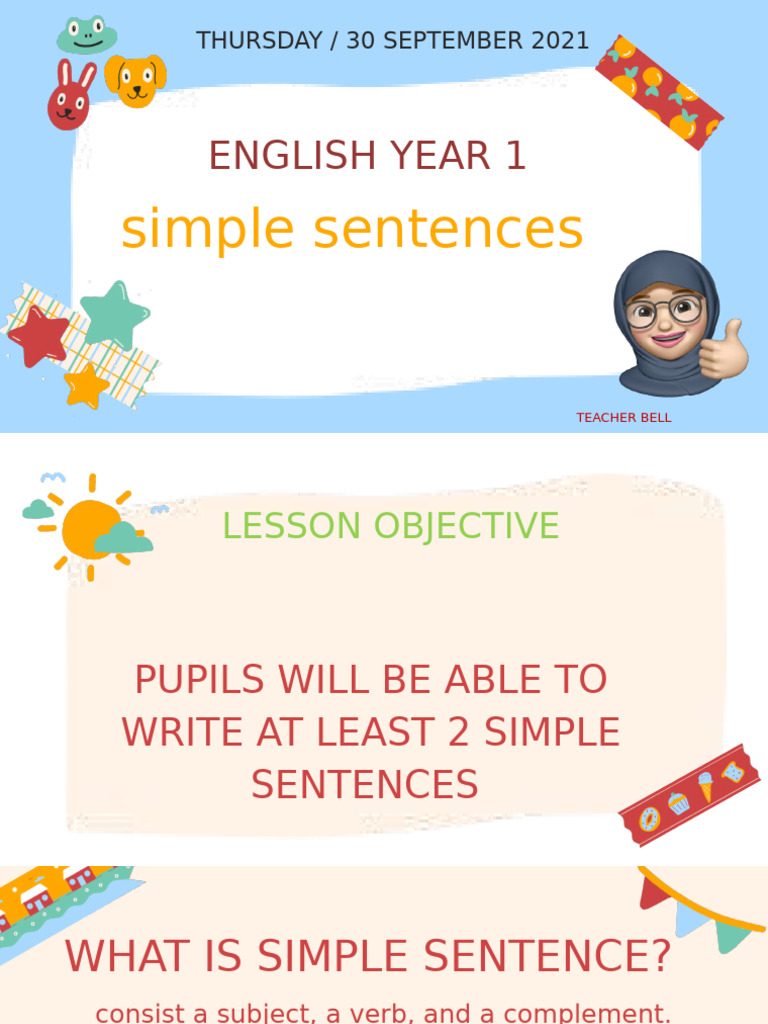 Y1 Simple Sentences | PDF