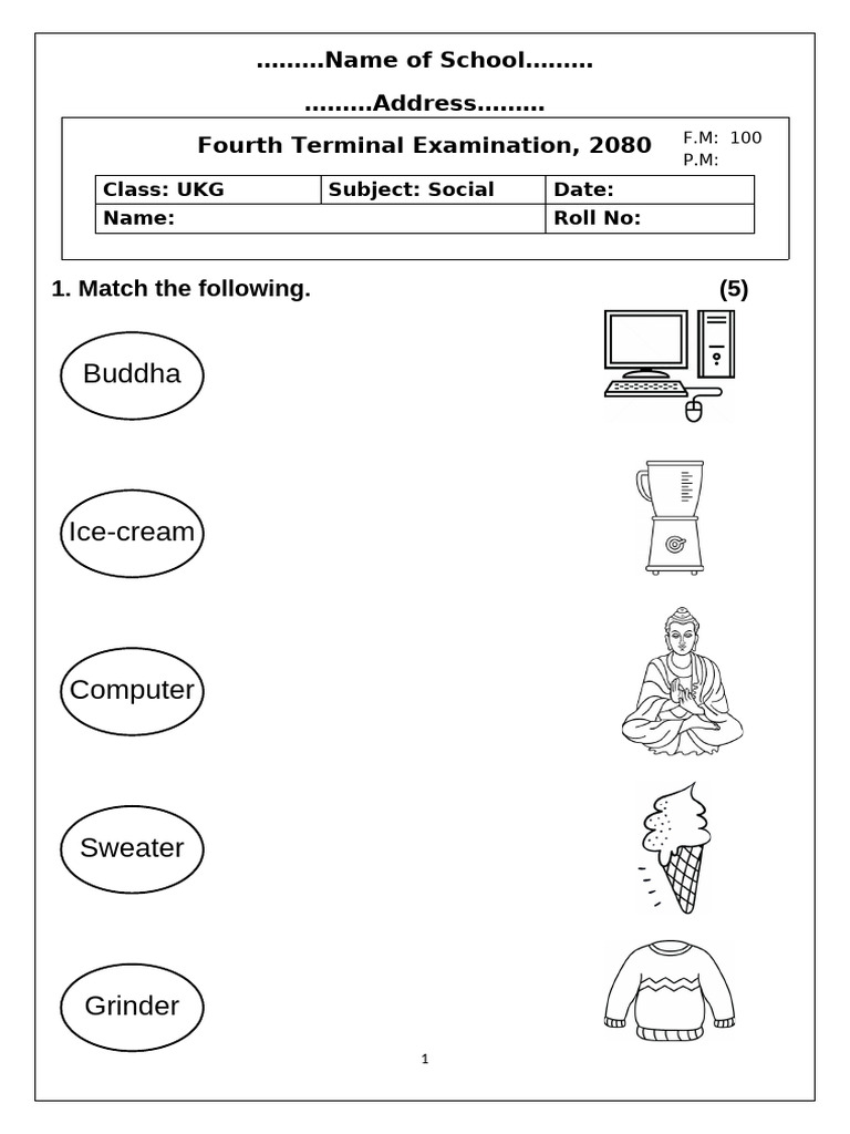 UKG Social Studies Worksheet | PDF
