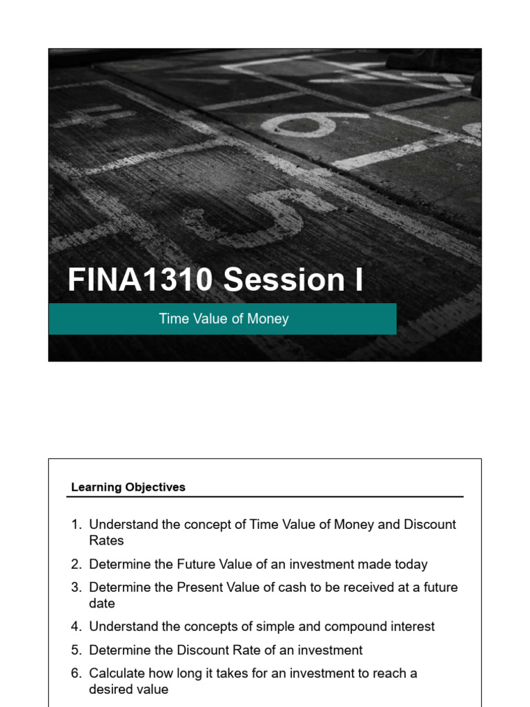 Session I C Time Value of Money (Distribution) | PDF | Present Value | Discounting