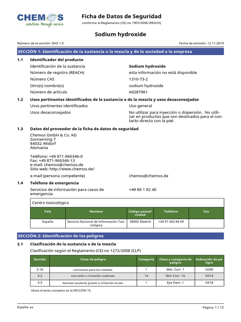 Sodium Hydroxide | PDF | Residuos | Agua