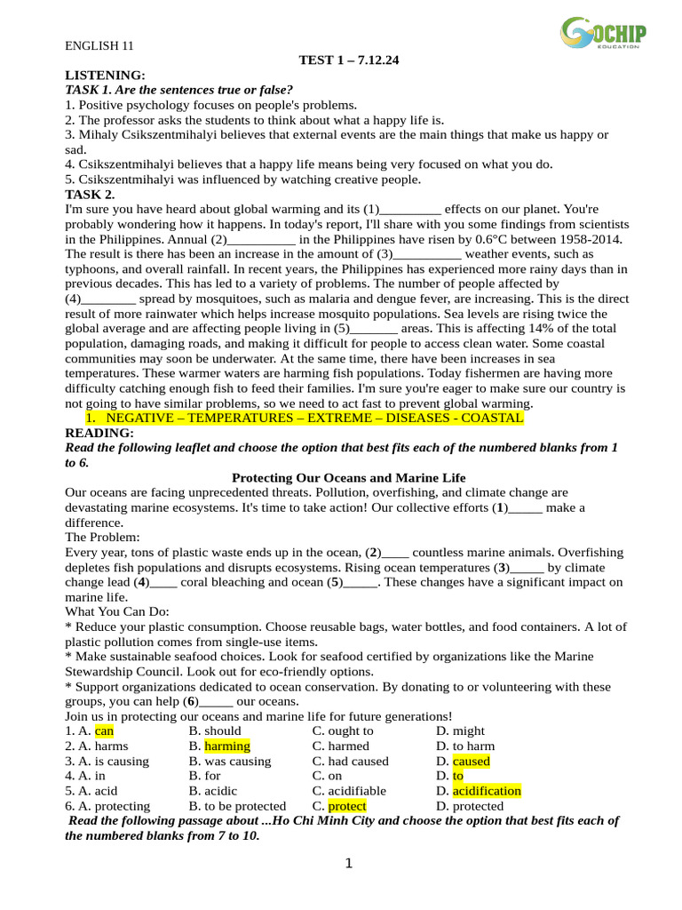 E11_CK1.1 | PDF | Oceans | Overfishing