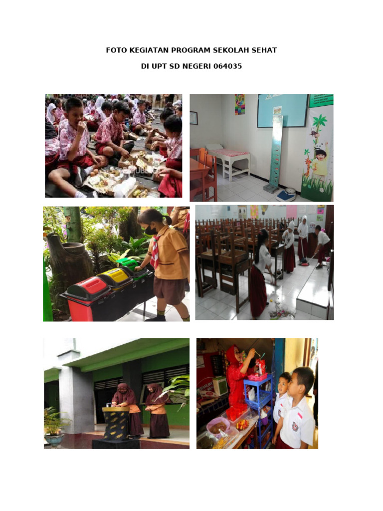 Foto Kegiatan Program Sekolah Sehat | PDF