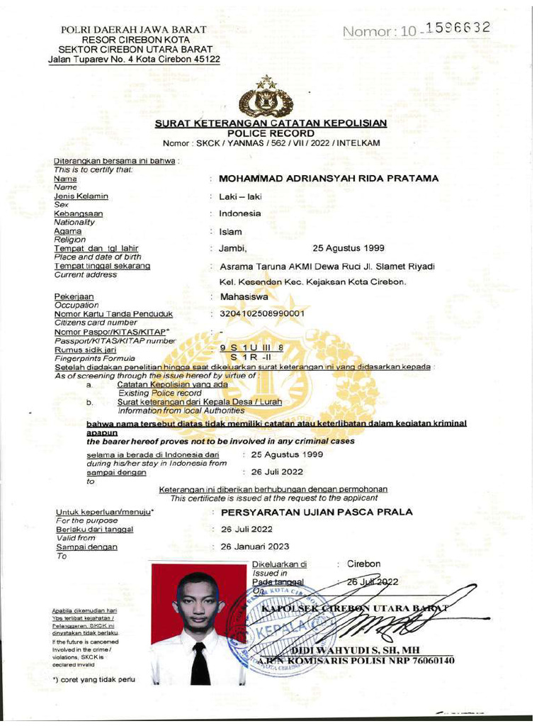 SKCK Rida Pratama Compress | PDF