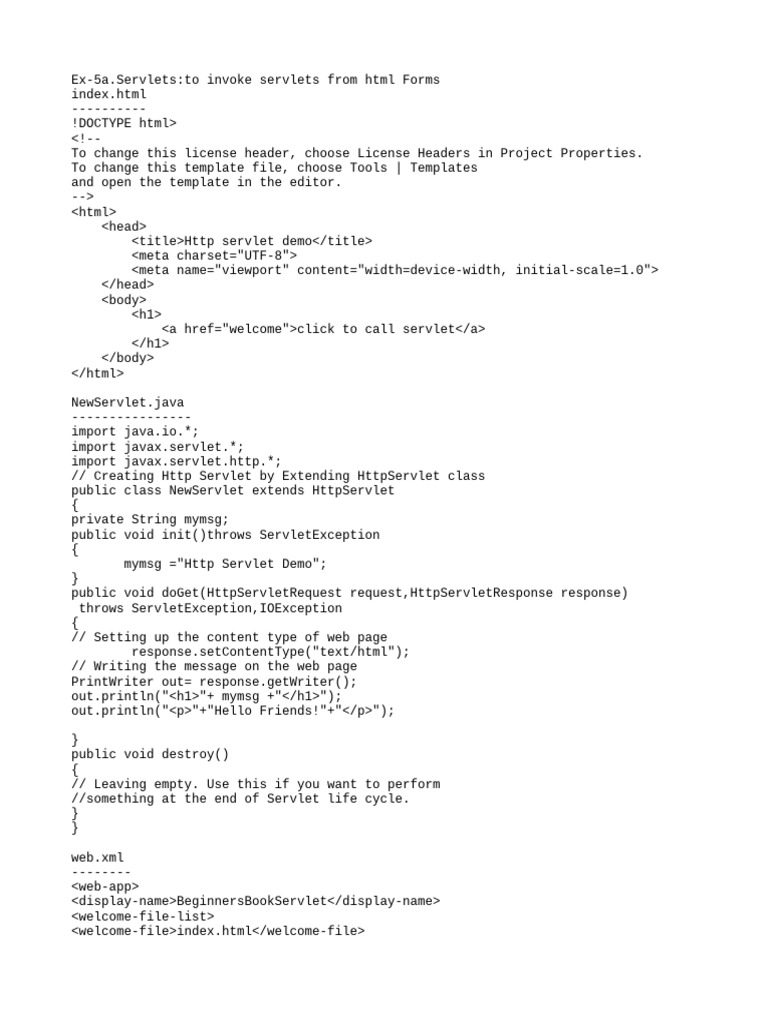 Ex5a-Servletfrom HTML Form | PDF