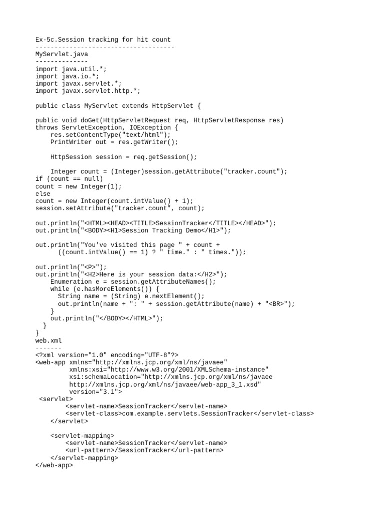 Ex-5c.Session Tracking For Hit Count | PDF