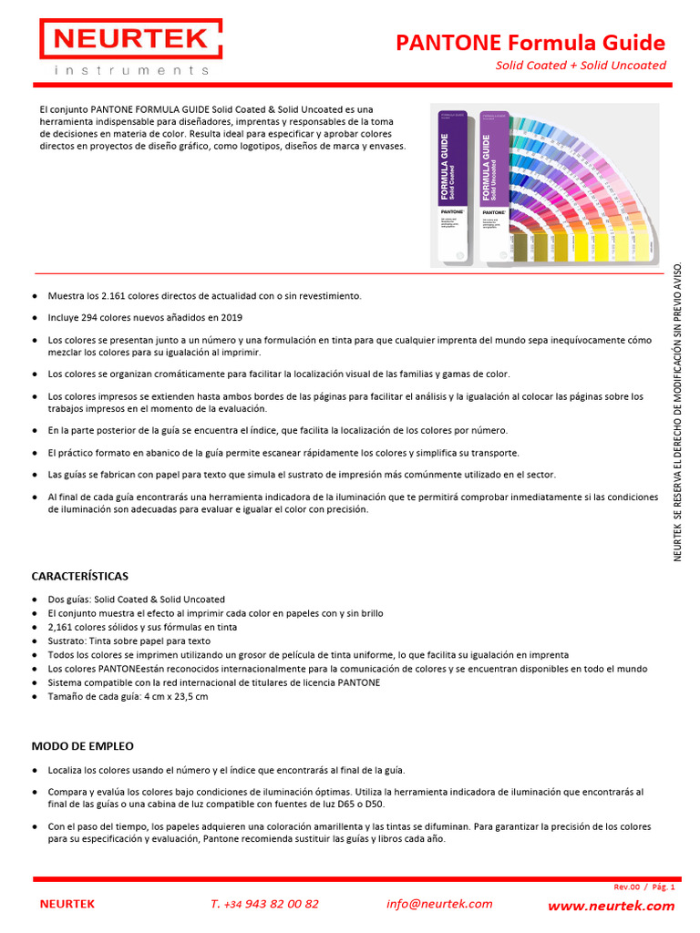 Guía PANTONE: Colores Sólidos Coated y Uncoated | PDF | Color | Diseño ...