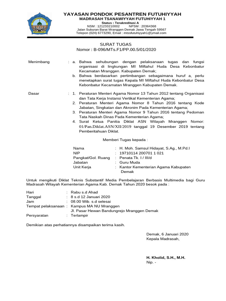 1.form Surat Tugas | PDF