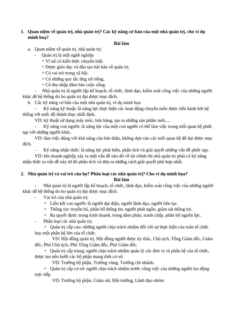 Tự luận QTH | PDF