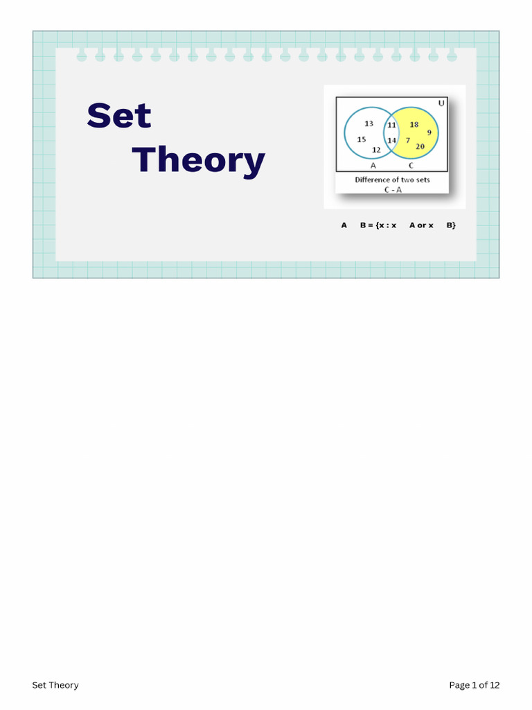 Set Theory | PDF