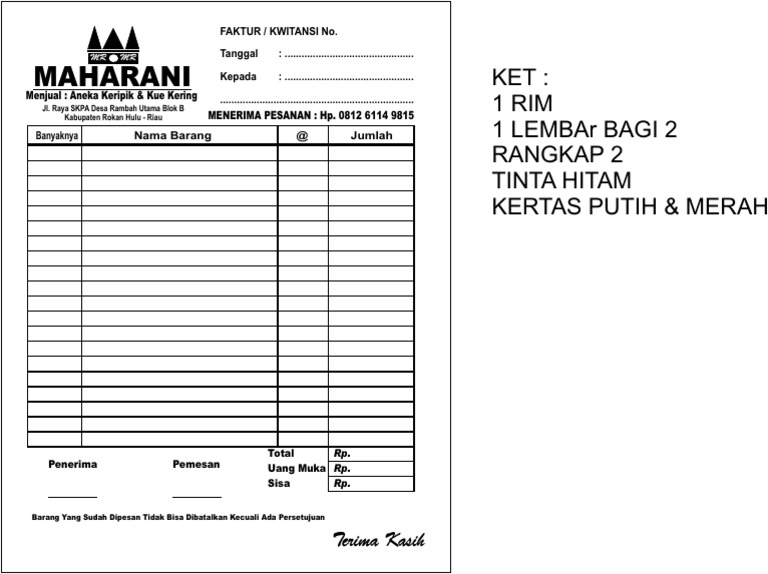 Bon Faktur Maharani | PDF