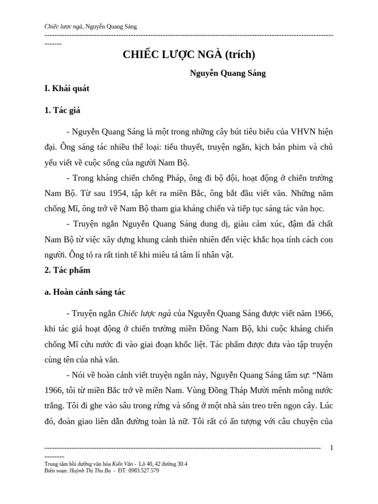 CHIẾC LƯỢC NGÀ | PDF
