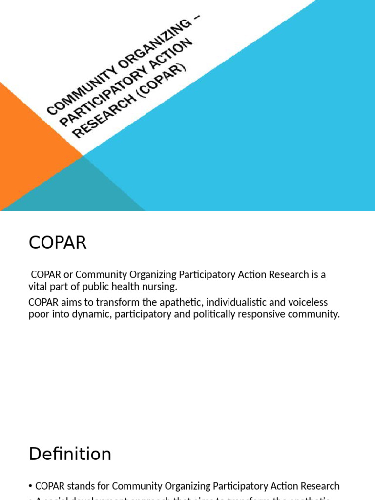 COPAR | PDF | Community | Participatory Action Research