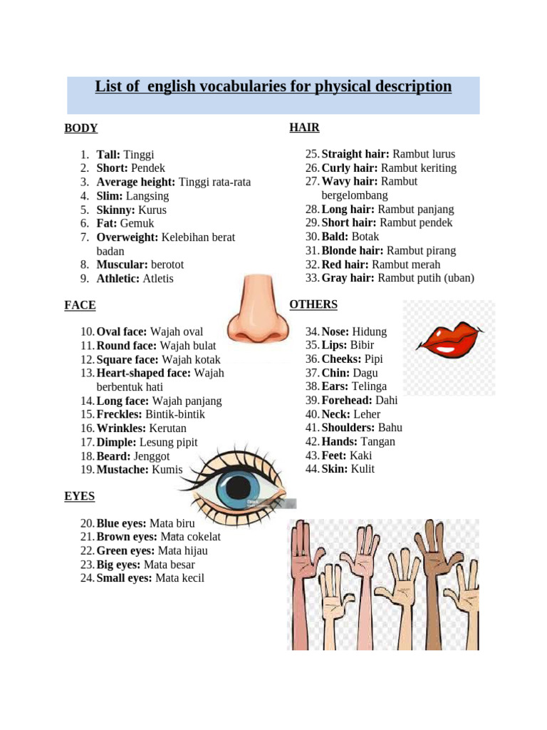 English Vocabulary for Physical Features | PDF