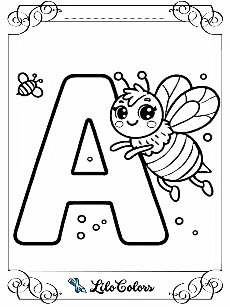 Dibujo La Letra Abeja para Colorear | PDF