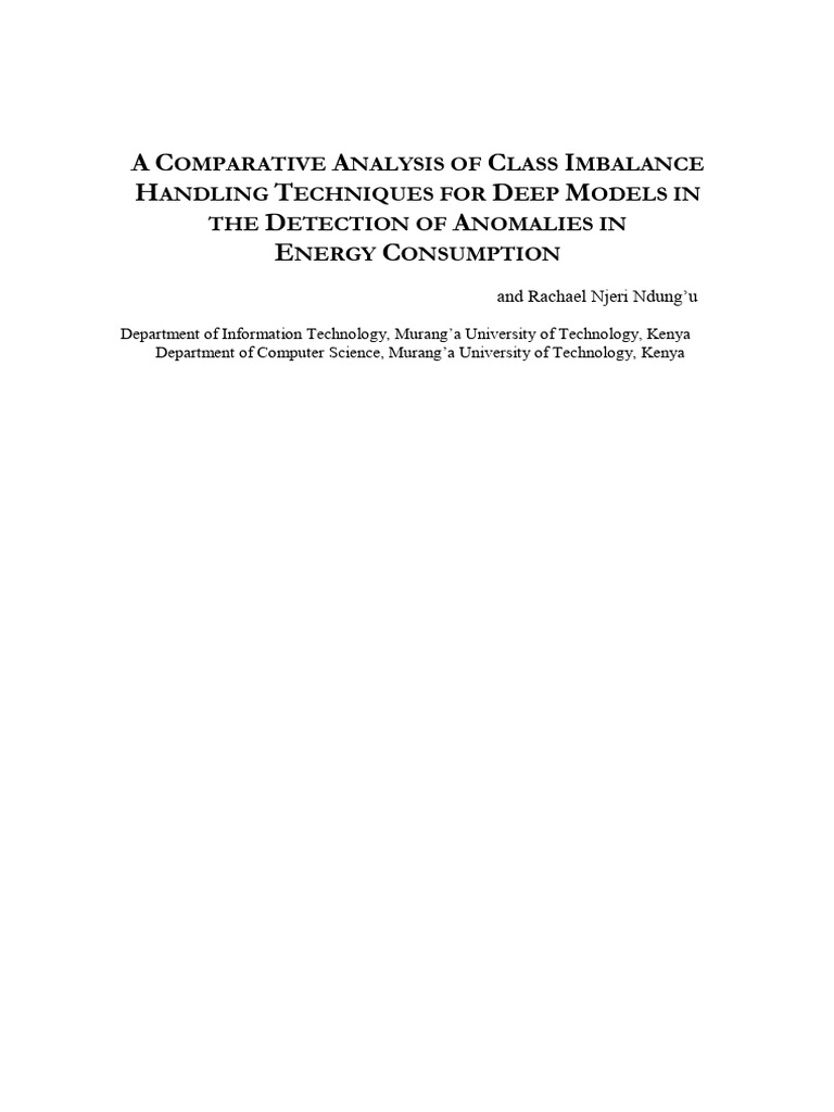 A Comparative Analysis of Class Imbalance Handling Techniques For Deep Models in The Detection ...