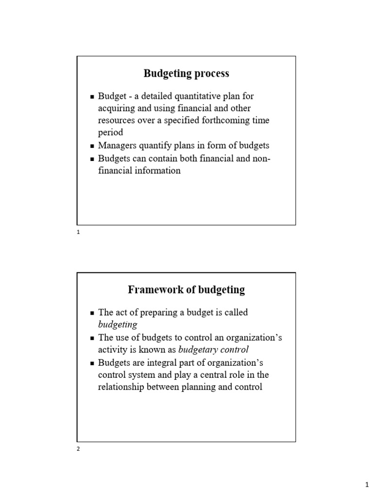 Budgeting - Slides Handout | PDF | Budget | Investing
