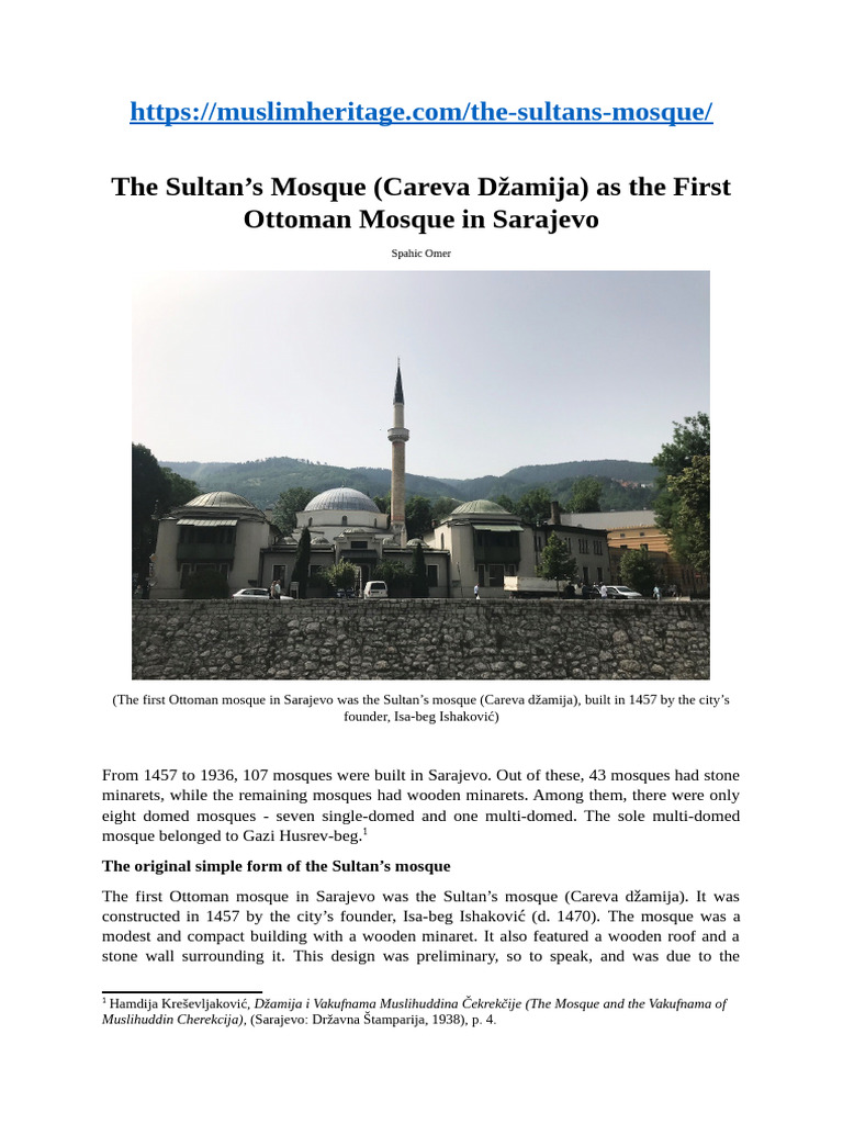 Sultan's Careva Mosque | PDF | Mosque | Dome