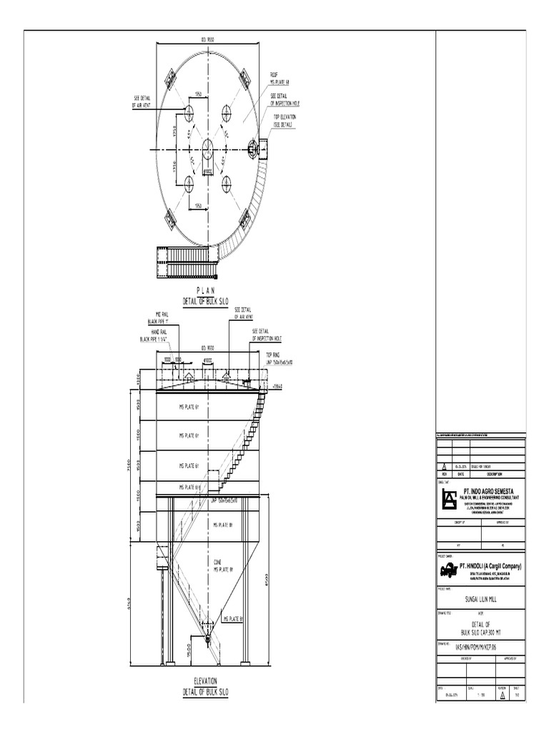 Detail of Bulk Silo Cap.300 MT (1 of 2) - Model | PDF