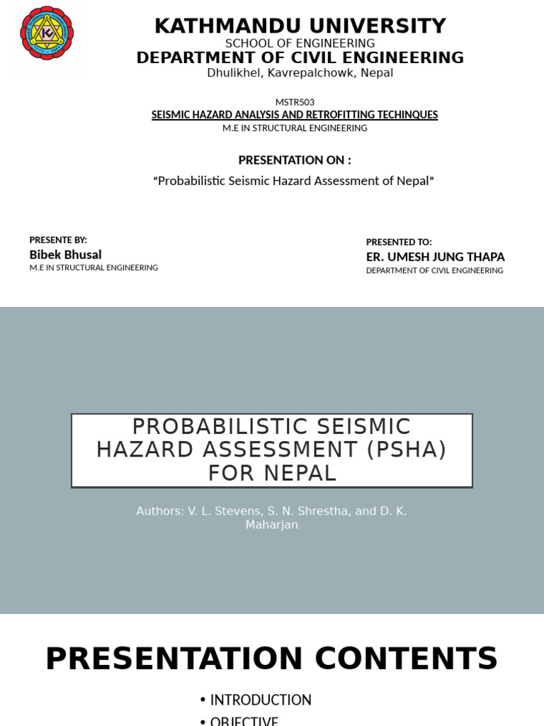 1. Bibek Bhusal _PSHA | PDF | Earthquakes | Moment Magnitude Scale