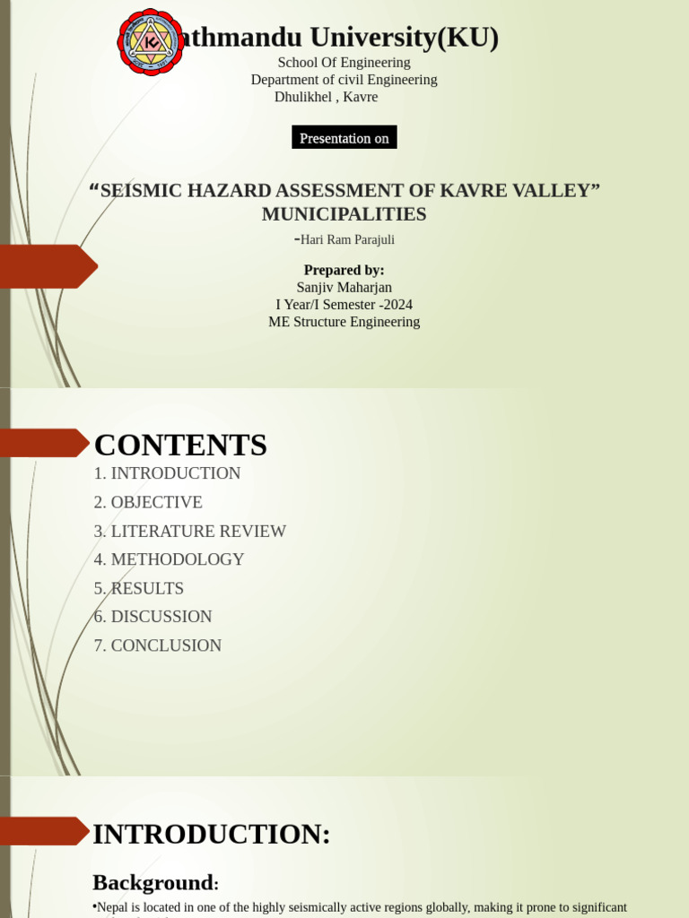 Sanjeev Maharjan - PSHA | PDF | Seismology | Earthquakes