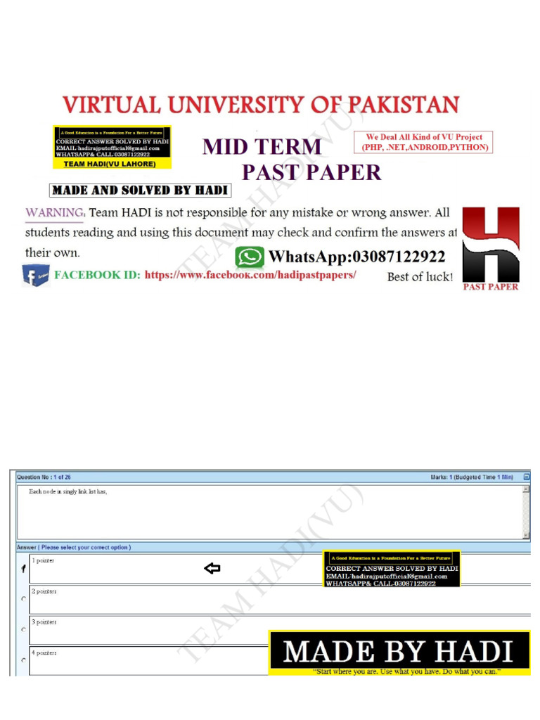CS301 MIDTERM FILE 2 SOLVED BY TEAM HADI | PDF