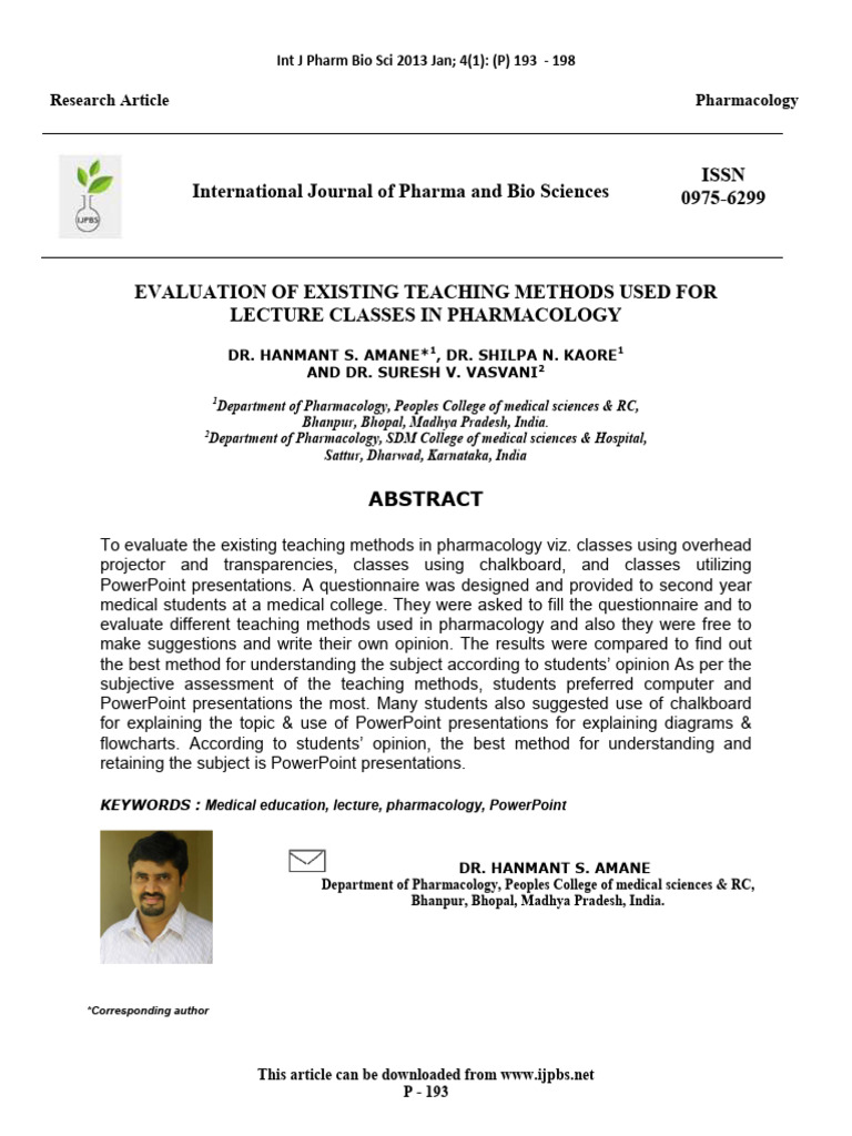 Document | PDF | Teaching Method | Pharmacology