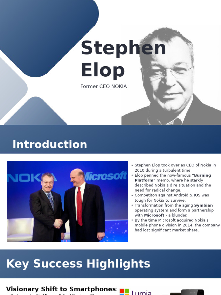 Stephen Elop - Nokia CEO Crisis | PDF | Nokia | Smartphone