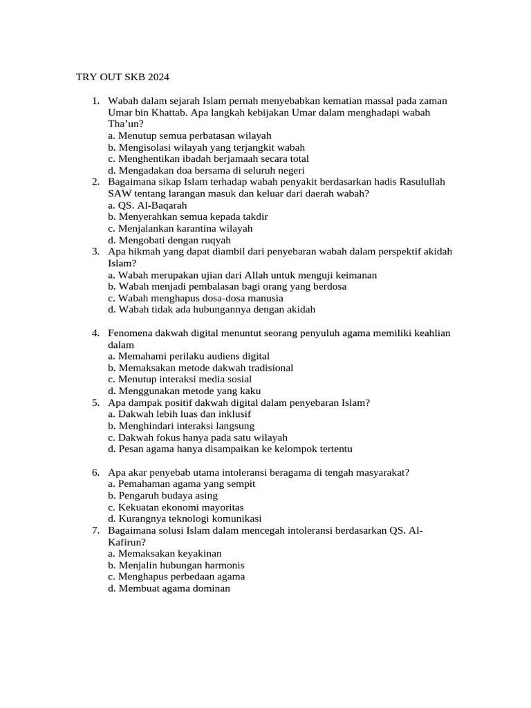 Try Out SKB 2024 2 | PDF