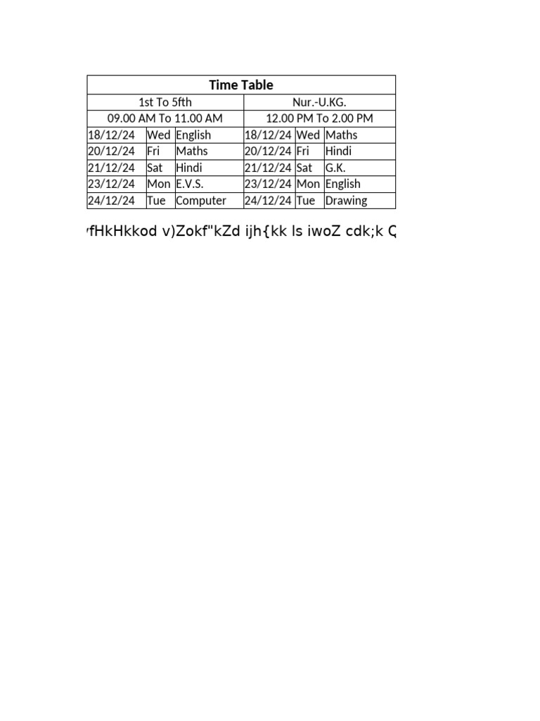 MPSC Time Table 2024-25 Overview | PDF