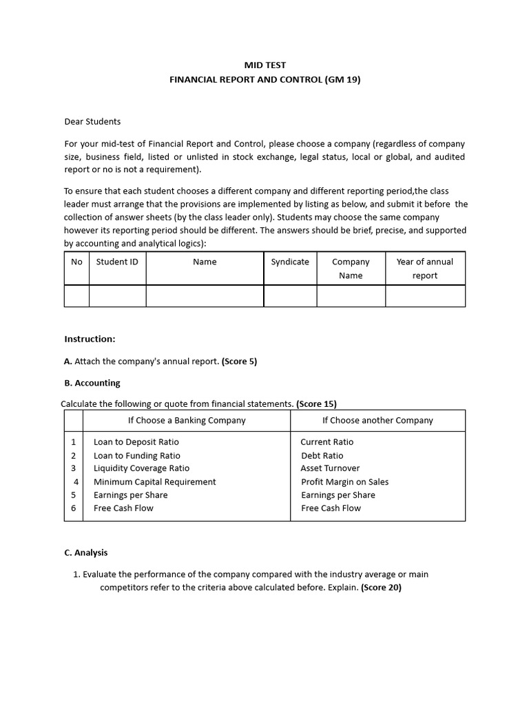 Mid test FRC GM 19 | PDF | Financial Statement | Balance Sheet
