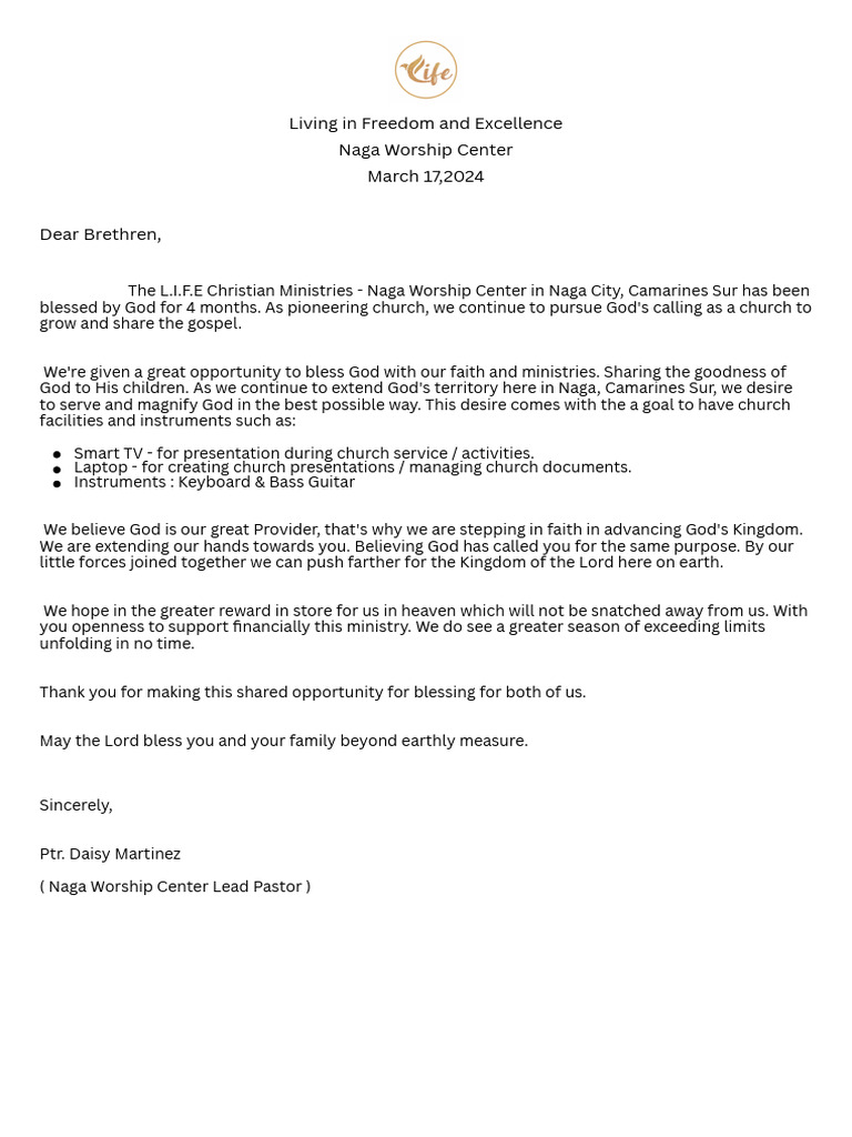 Solicitation Letter Example-001 | PDF