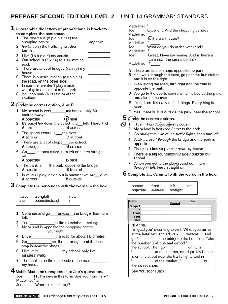 PREPARE 2 Grammar Standard Unit 14 | PDF | Linguistics