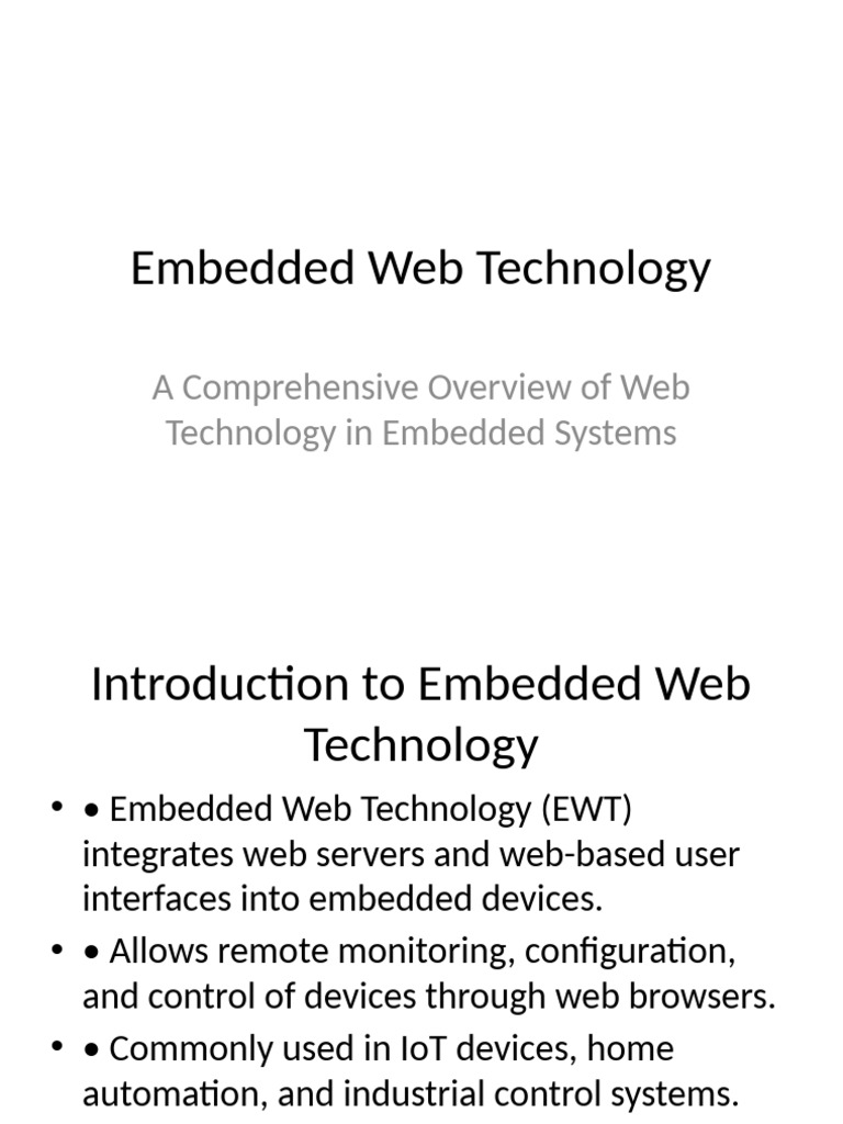 Embedded Web Technology Presentation | PDF